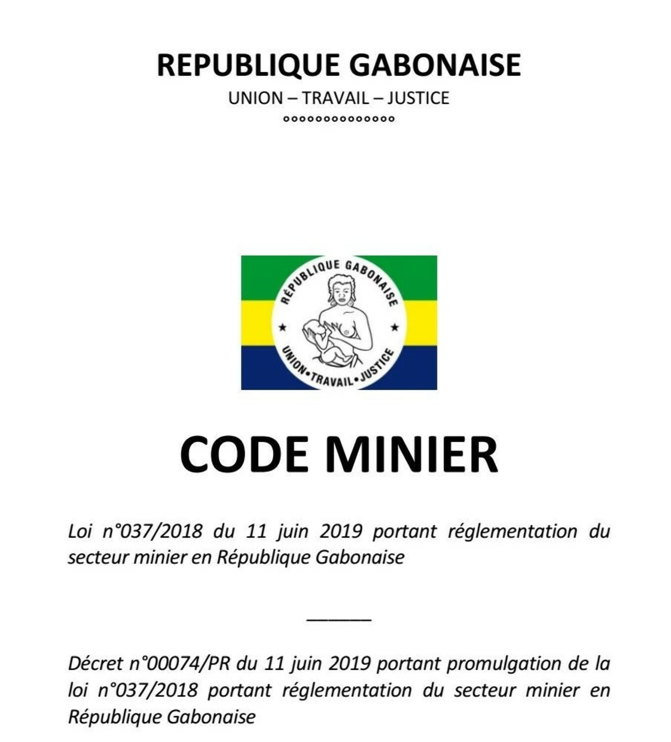 Code Minier du Gabon - Documents - Direction générale des douanes et ...